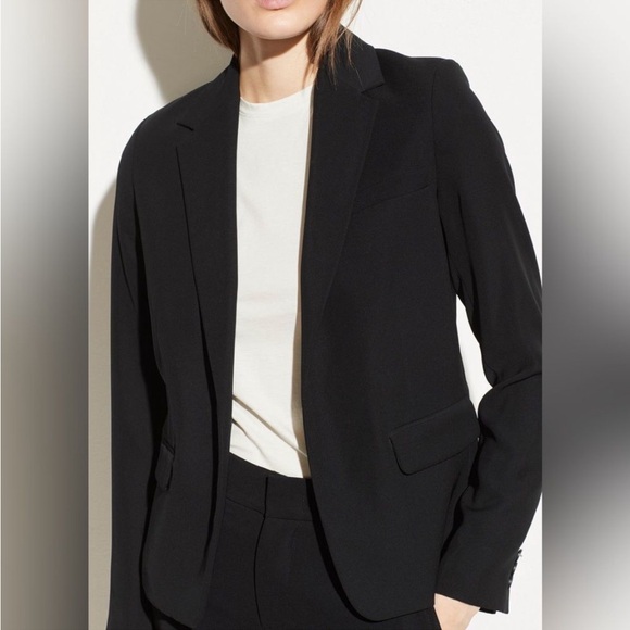 Vince | Jackets & Coats | Vince Black Minimalist Classic Japanese Crepe ...